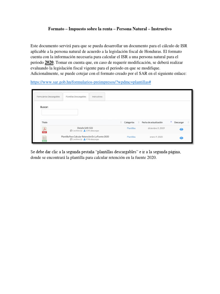 Formato - Impuesto Sobre La Renta - Persona Natural | PDF