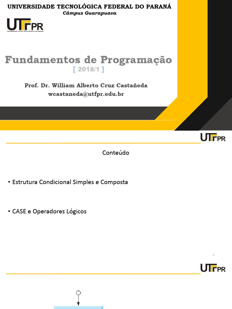 Fundamentos Da Programação - Aula 3 | PDF | Controle de fluxo ...