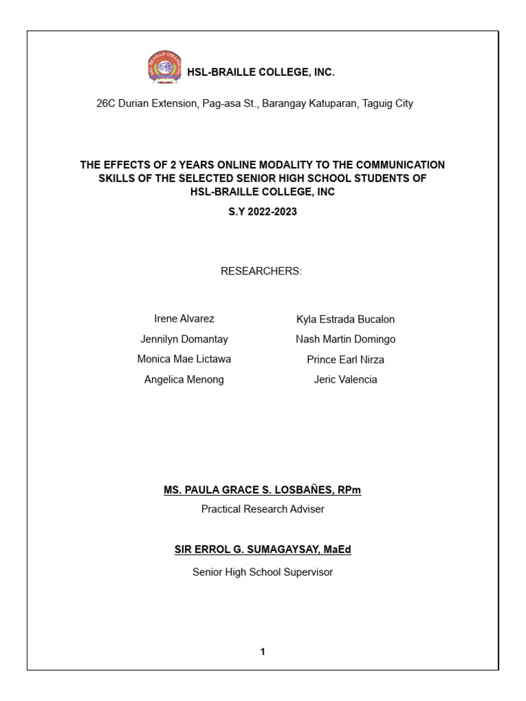 Hsl-Braille College, Inc | PDF | Educational Technology | Learning