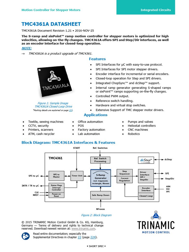 Trinamic Tmc4361a La | PDF | Control Theory | Data Compression