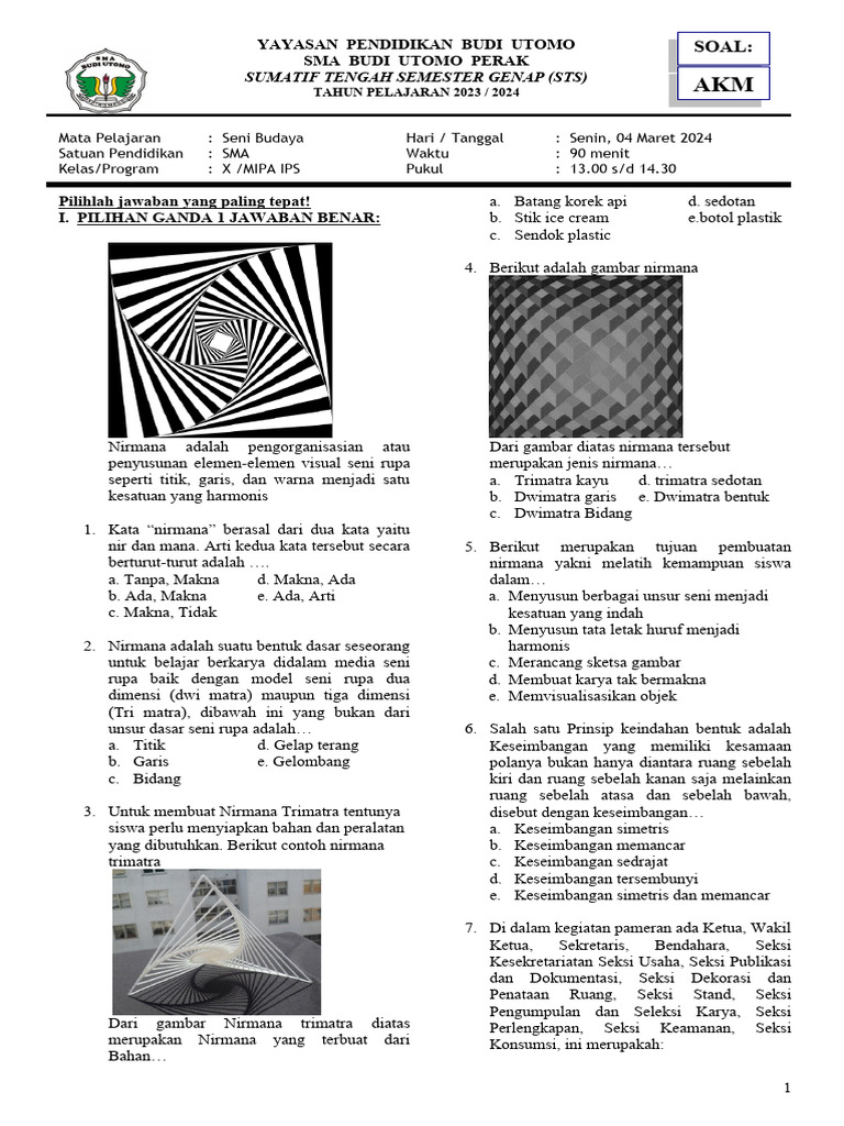 Soal PTS Ganjil X | PDF
