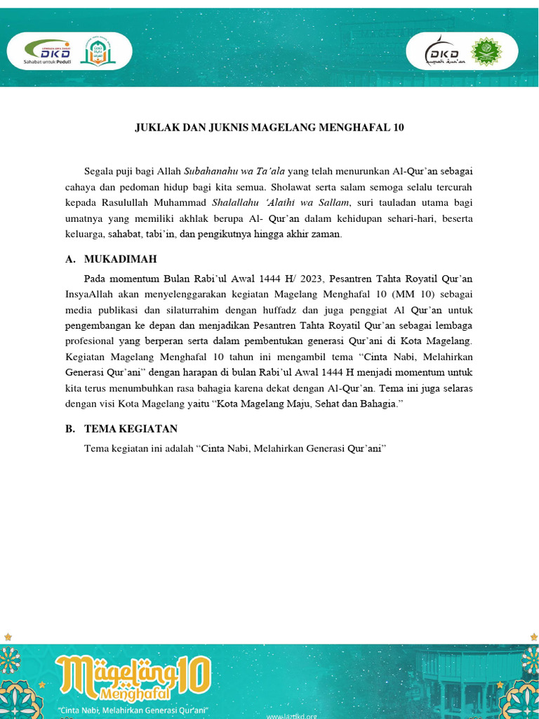 JUKLAK DAN JUKNIS MM 10 Fix | PDF