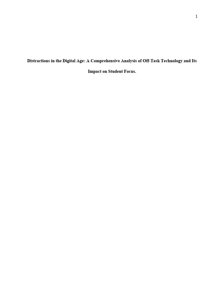 ESSAY On Off-Task Tech Use | PDF | Attention