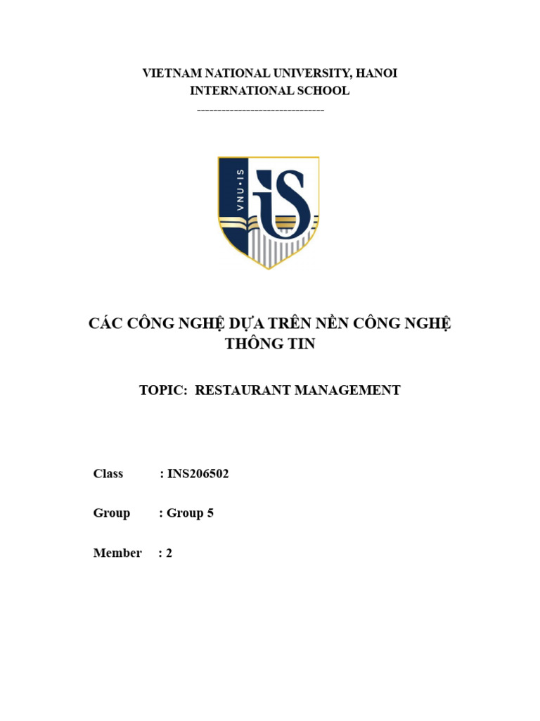 Restaurant Management System Overview | PDF | Waiting Staff | Menu