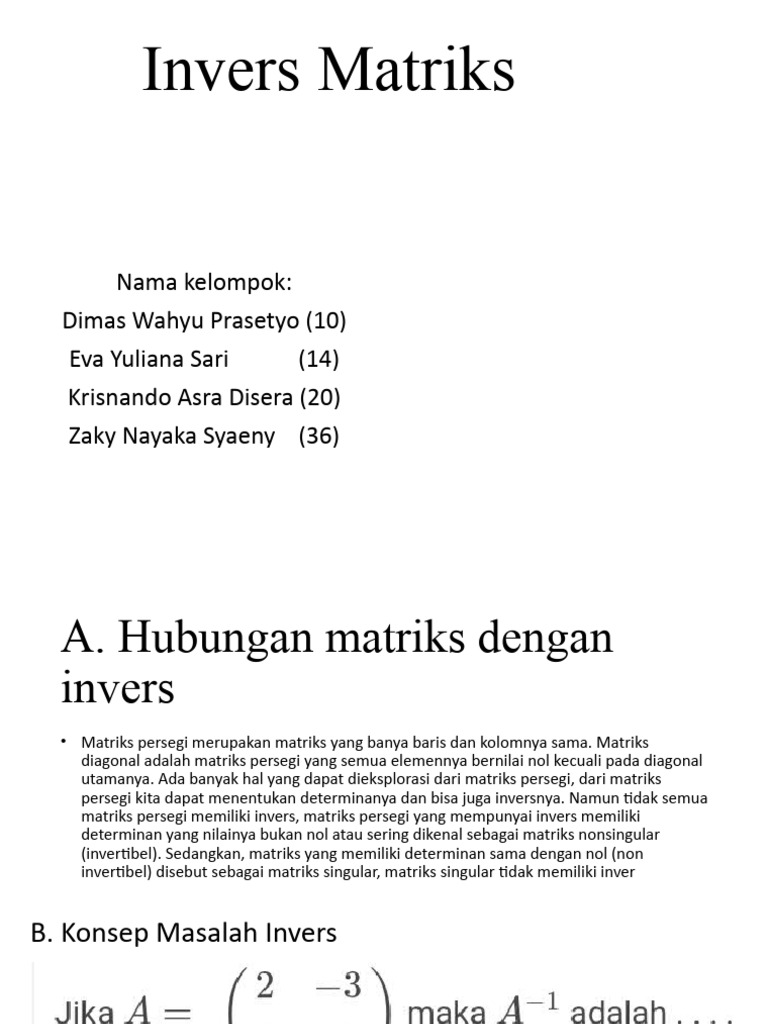 Invers Matriks | PDF
