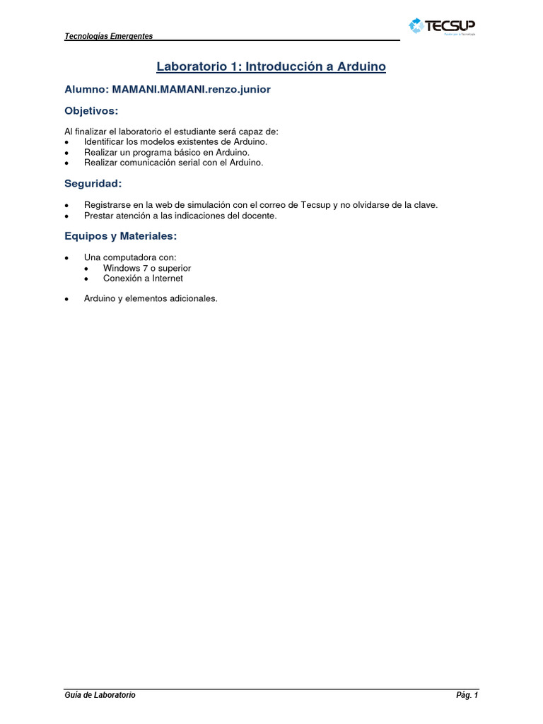 Lab01 Intro Arduino-MAMANI - MAMANI.RENZO - JUNIOR-4C24A | PDF Lab01 Intro Arduino-MAMANI - MAMANI.RENZO - JUNIOR-4C24A | PDF