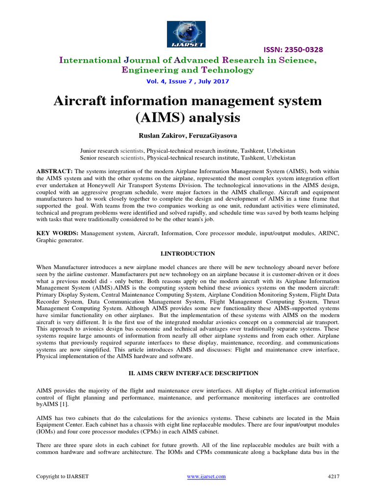 Aircraft Information Management System A | PDF | Computer Program ...