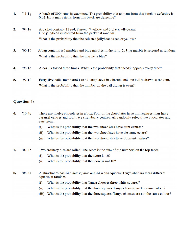 Prob Hsc Sample Pdf