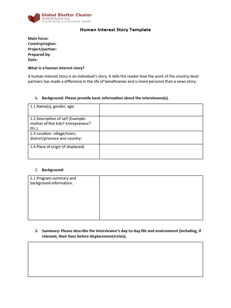 Human Interest Story Template | PDF
