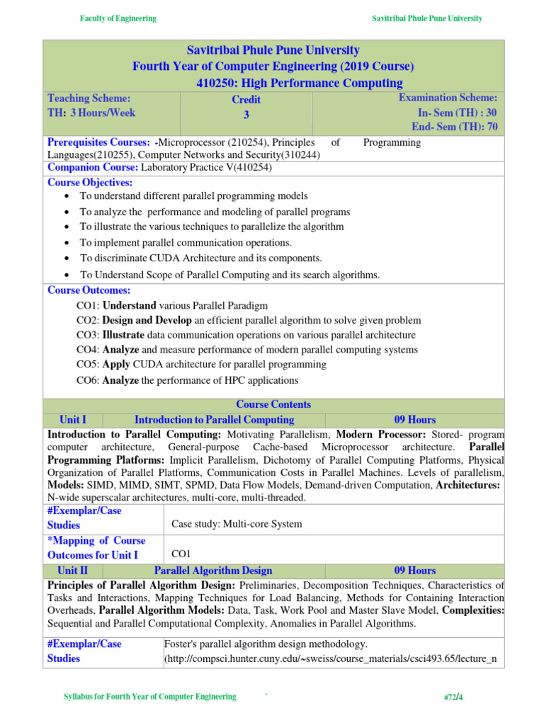 HPC Revised Syllabus | PDF | Parallel Computing | Supercomputer