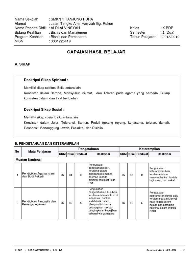 Rapor - X BDP - 20182 | PDF