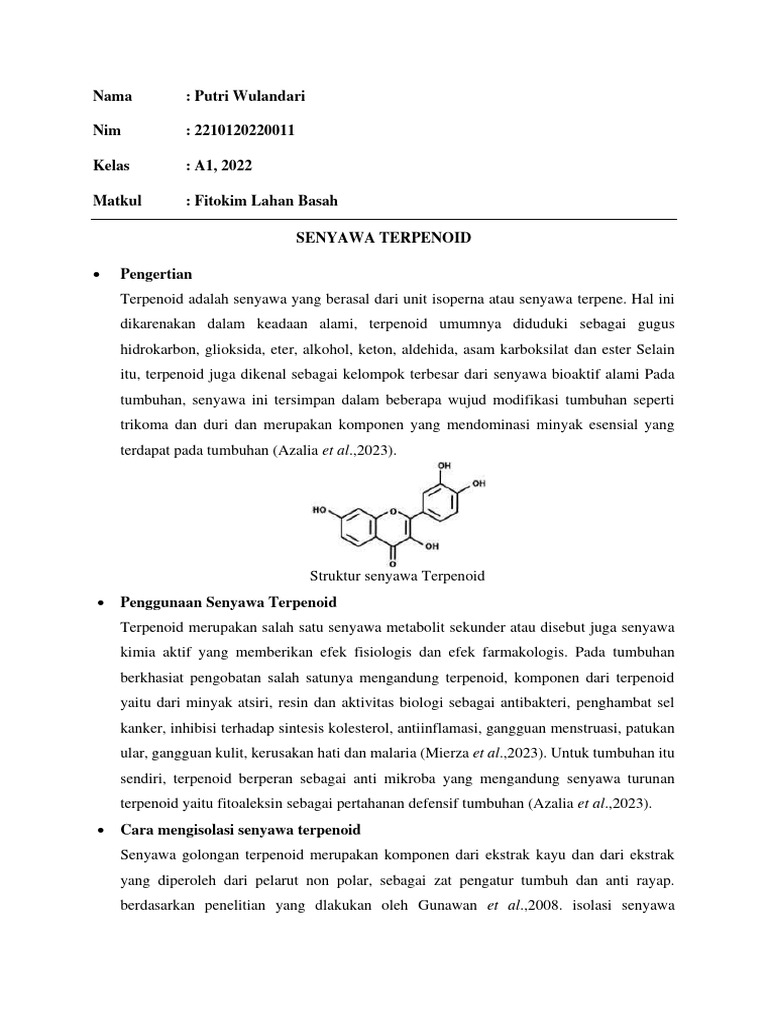 Putri Wulandari - Tugas - Senyawa - Terpenoid | PDF | Sains ...