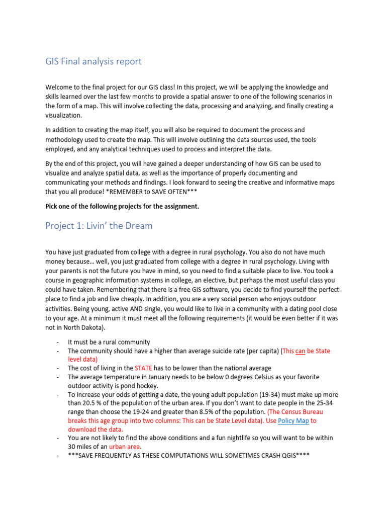 Final Project Assignment | PDF | Cost Of Living | Geographic ...