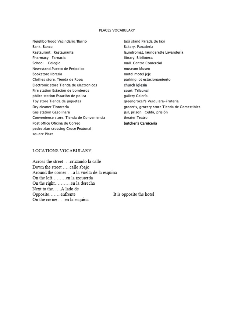 Unit 3 - Places and How To Get There | PDF