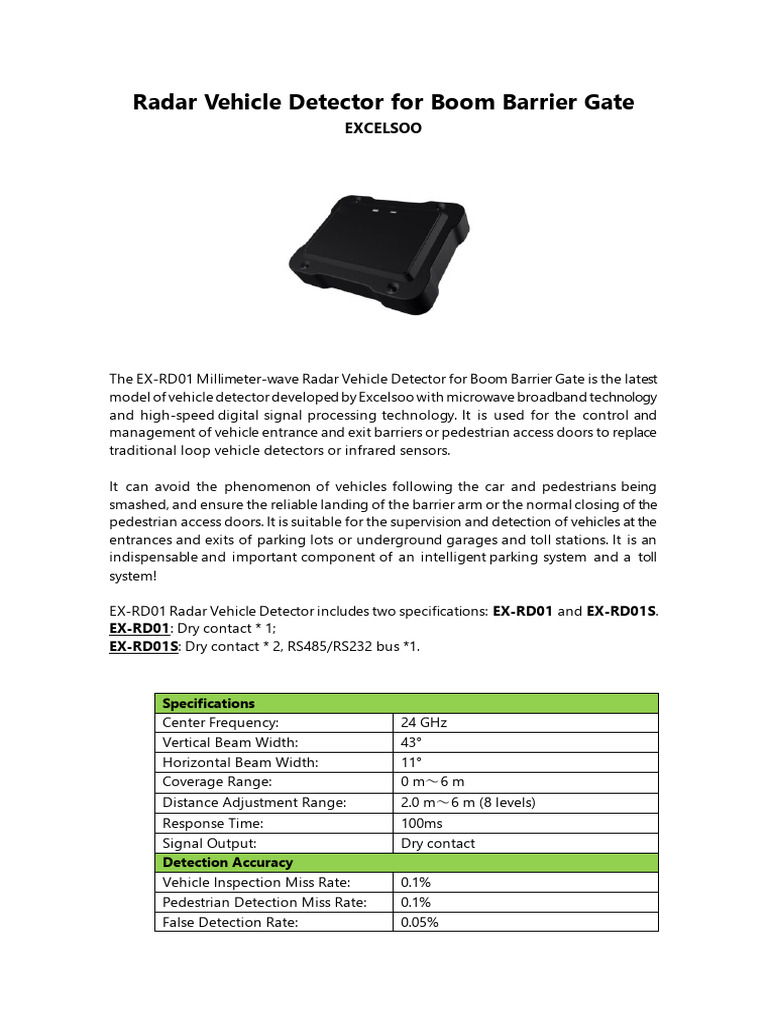 Radar Detector for Parking Systems | PDF | Science & Mathematics ...