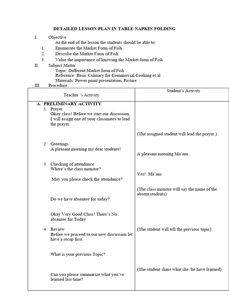 Market Forms of Fish Lesson Plan | PDF | Fish