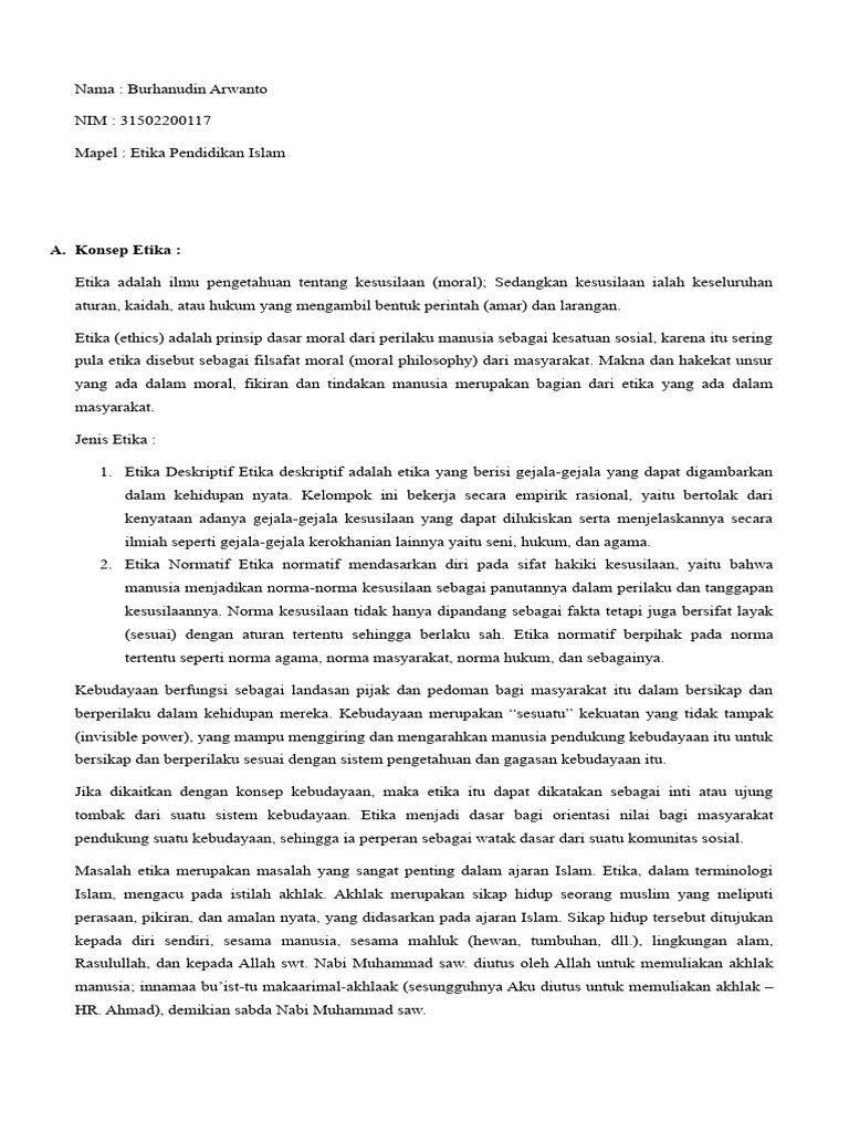 Etika dan Estetika dalam Pendidikan Islam | PDF