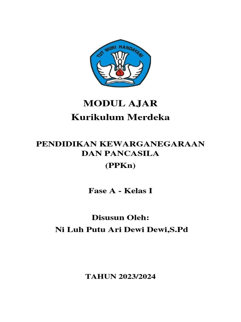 MODUL AJAR PPKN Kls 1 Fase D | PDF