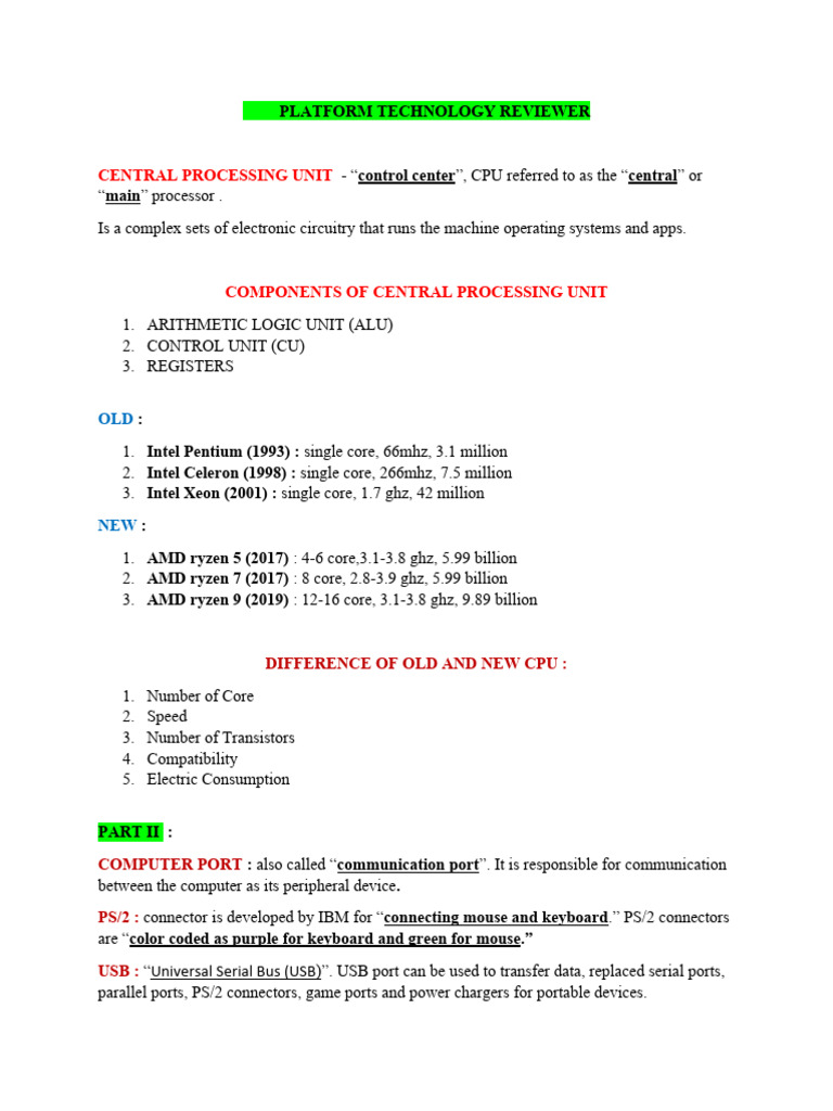 Platform Technology Reviewer | PDF Platform Technology Reviewer | PDF