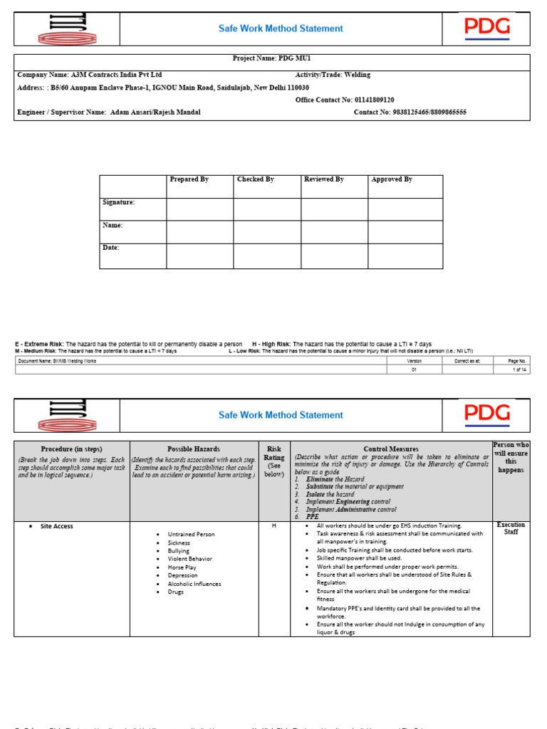 Hot Works (Welding) | PDF | Occupational Safety And Health