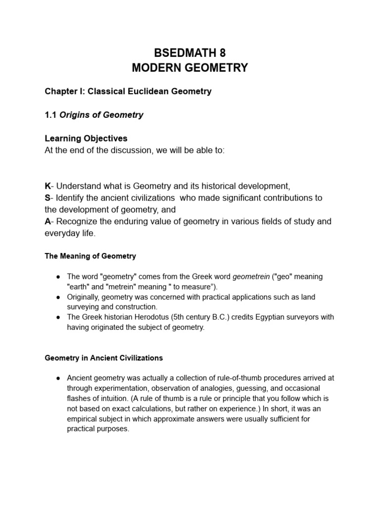 Origins of Classical Geometry | PDF | Axiom | Euclid