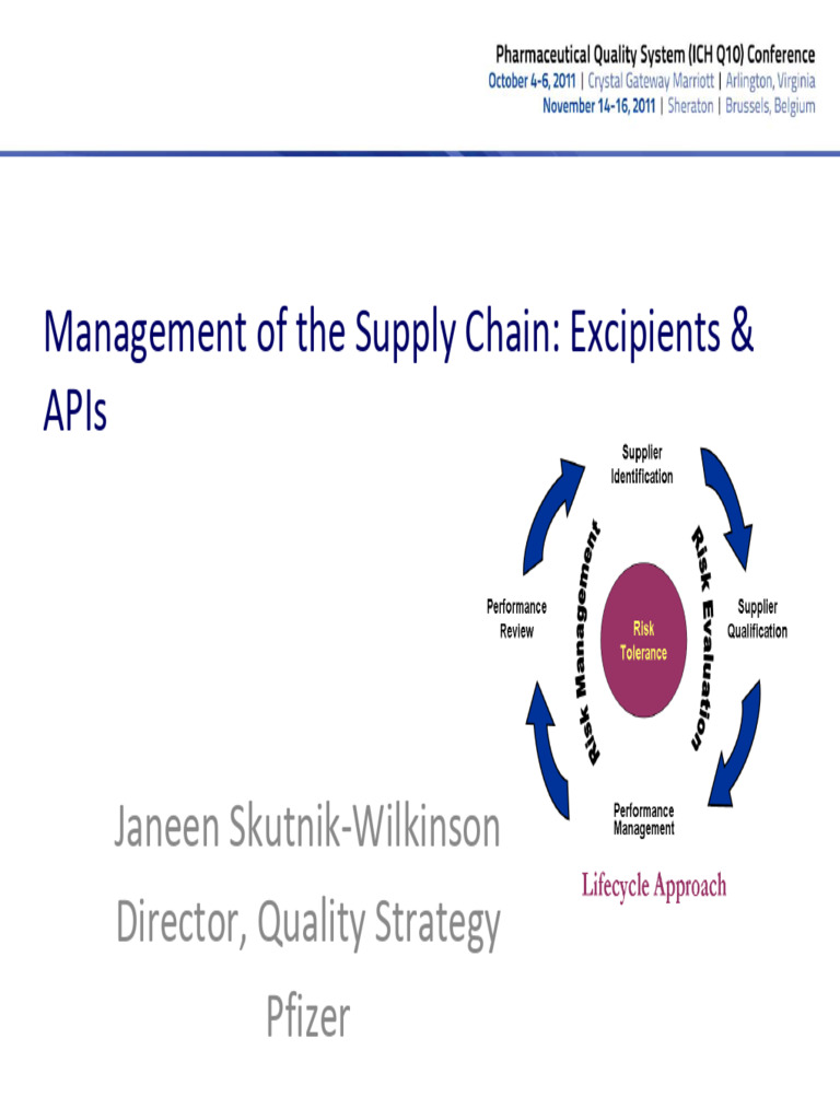 Management of Supply Chain (APIs and Excipients) | PDF | Supply Chain ...
