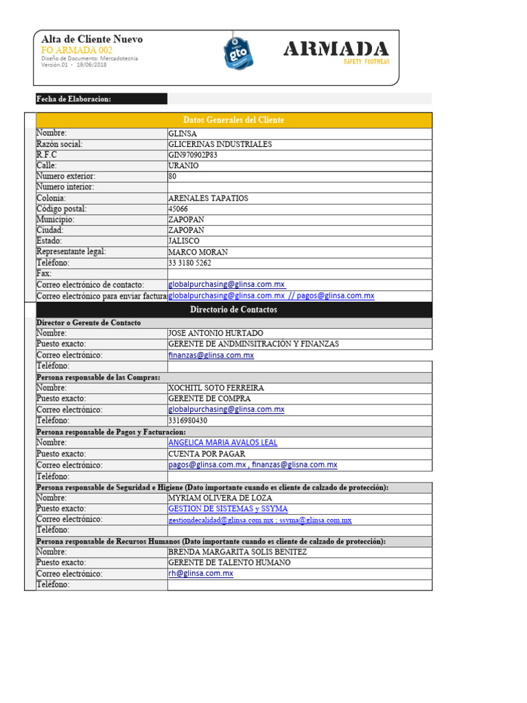 FO - armaDA 002 Formato Alta de Cliente | PDF | Bancos | Economias