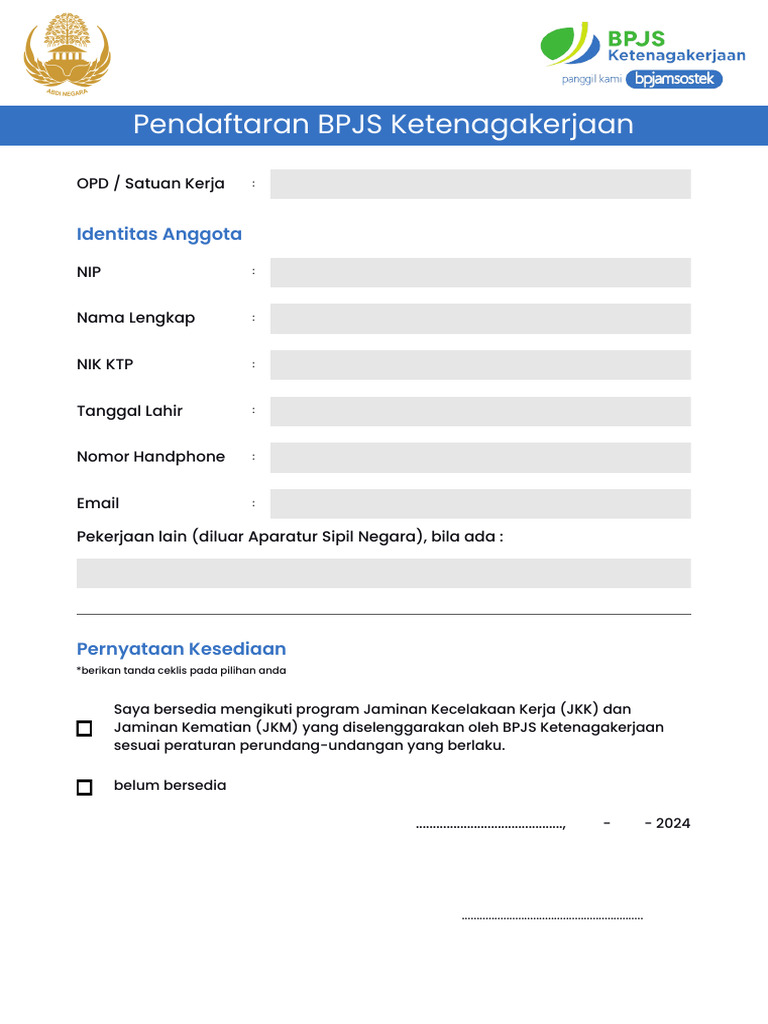 Cara Isi Formulir BPJS Ketenagakerjaan | PDF | Pengelolaan Keuangan ...