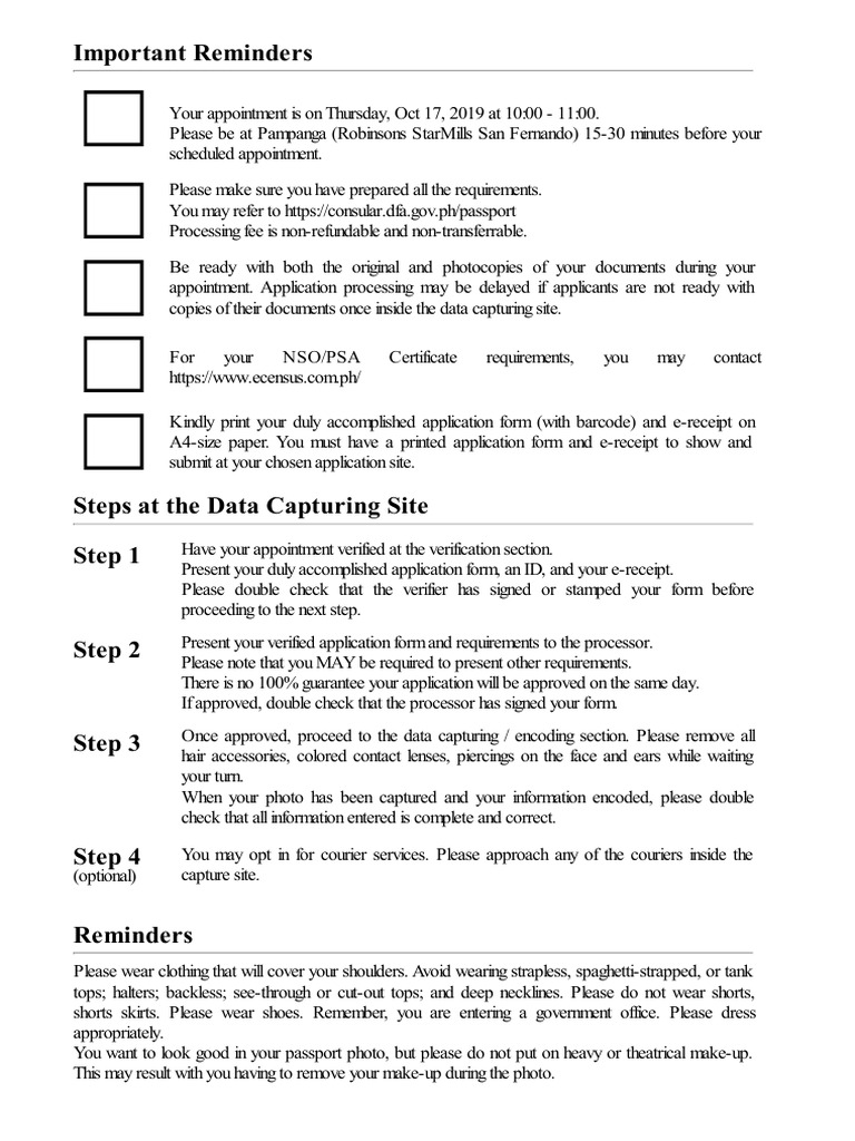 Important Reminders | PDF