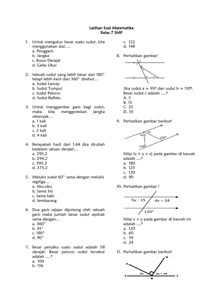 Soal Matematika Kelas 7 SMP | PDF