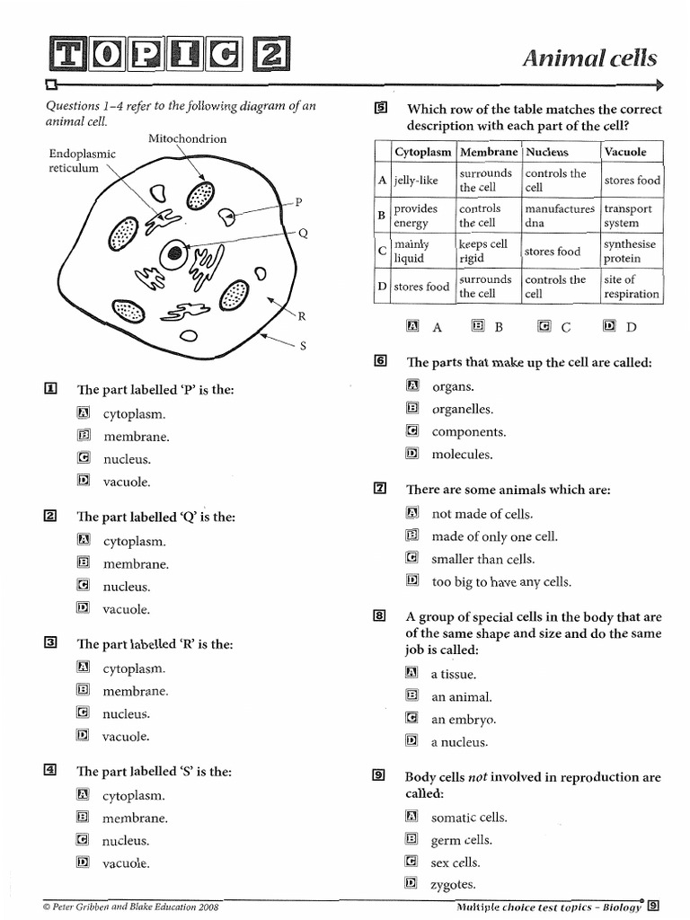 Cells MC Questions | PDF