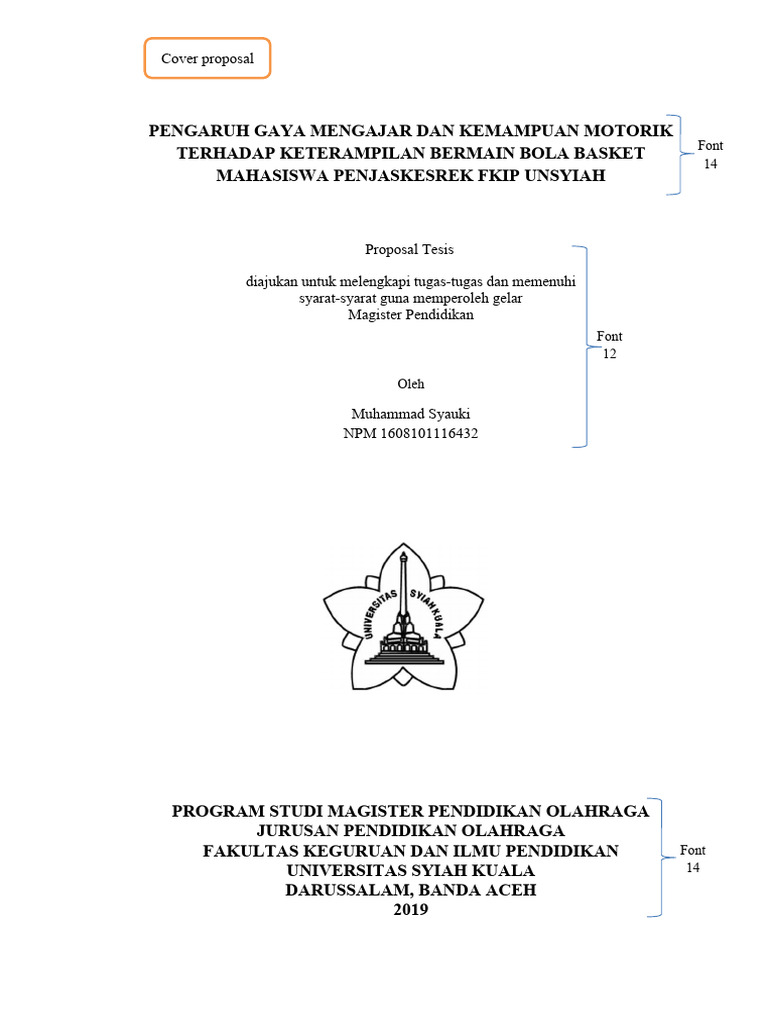Cover Dan Lembar Persetujuan Proposal Tesis | PDF