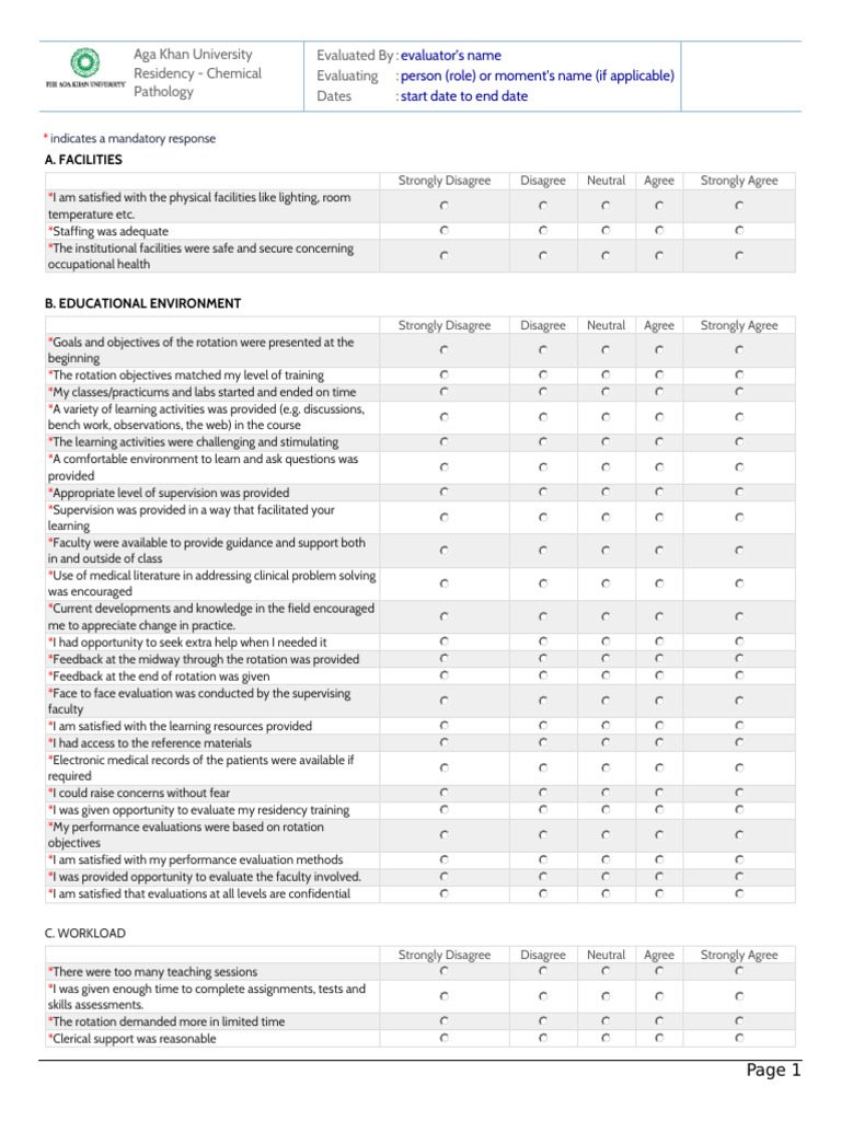 Residency Training Program Assessment | PDF | Career & Growth | Self ...