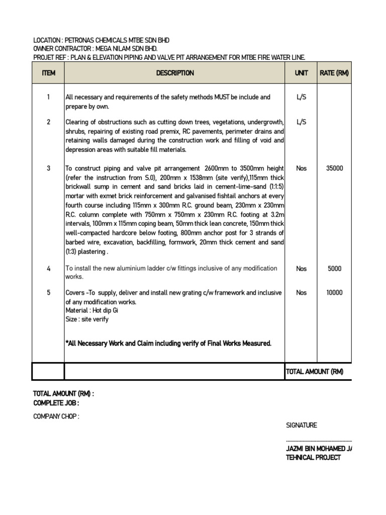 MTBE Fire Water Line Piping Plan | PDF