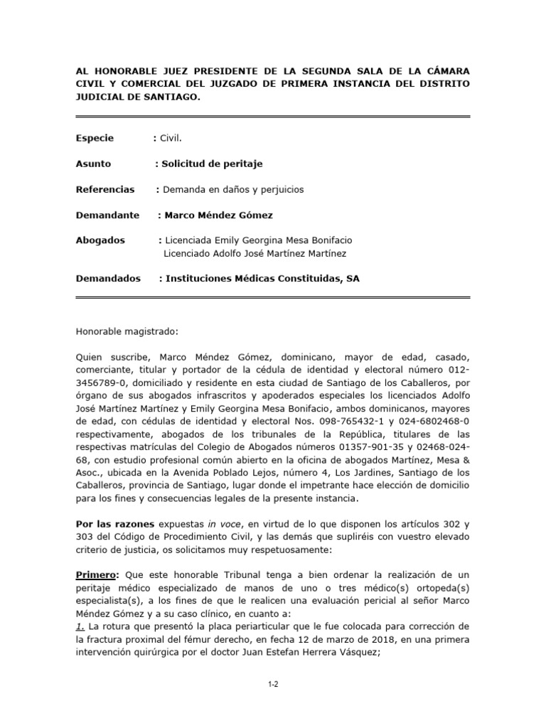 Solicitud de Peritaje | PDF