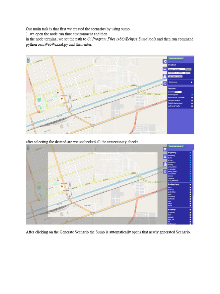 Our Main Task Is That First We Created The Scenarios by Using Sumo | PDF