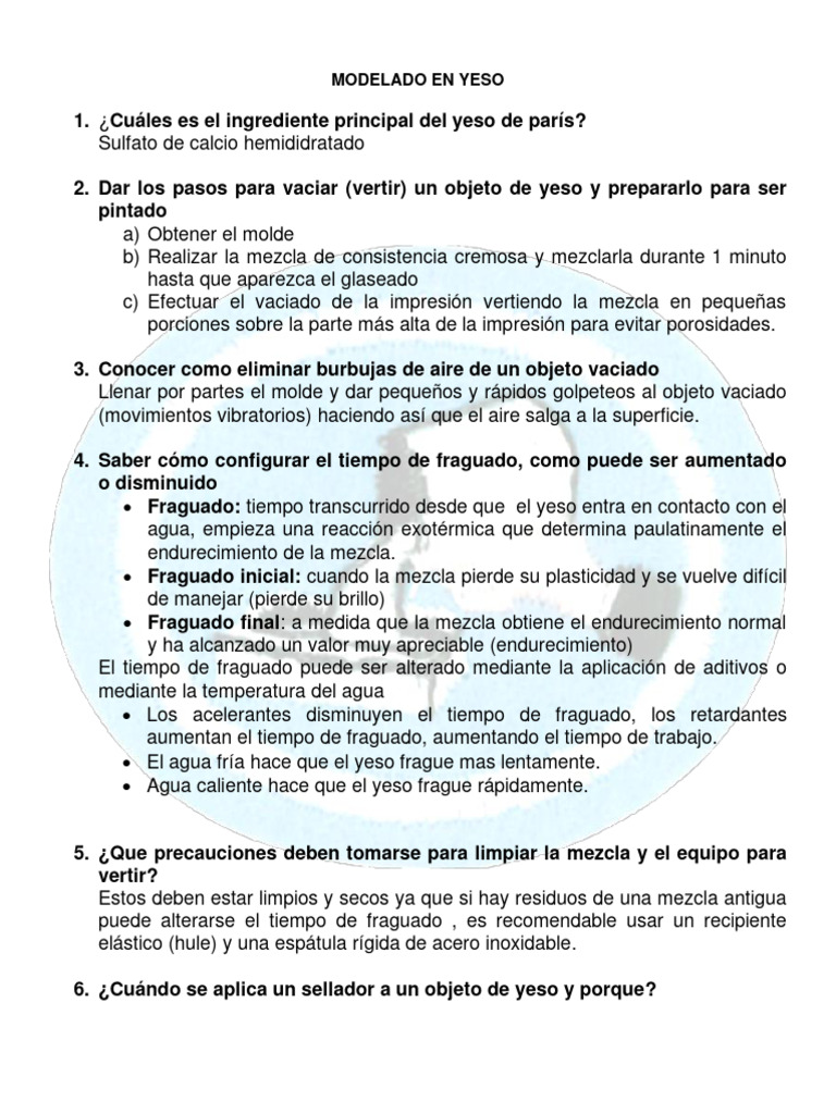 Modelado y preparación de yeso | PDF | Yeso | Pinturas