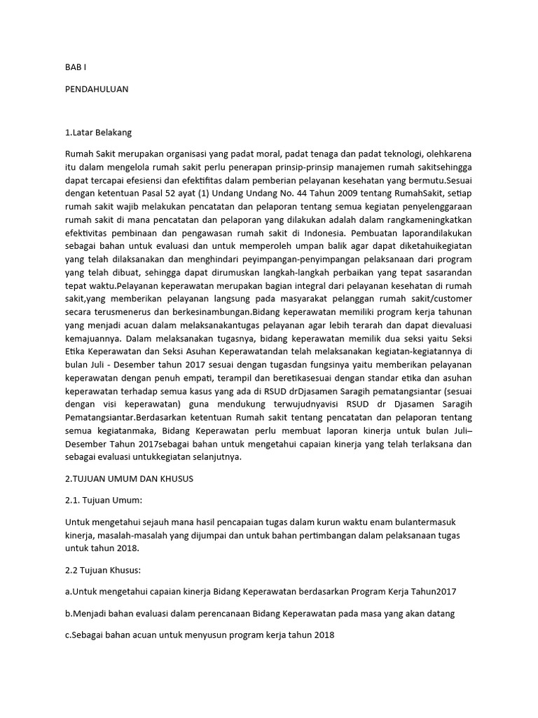 Contoh LPJ Kabid Keperawatan | PDF | Bisnis