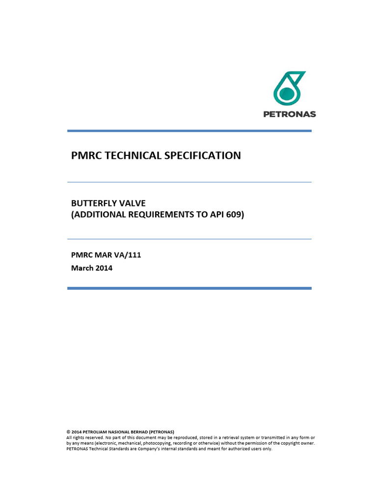 PMRC Mar Va 111 - Butterfly Valve To Api 609 | PDF | Valve | Screw