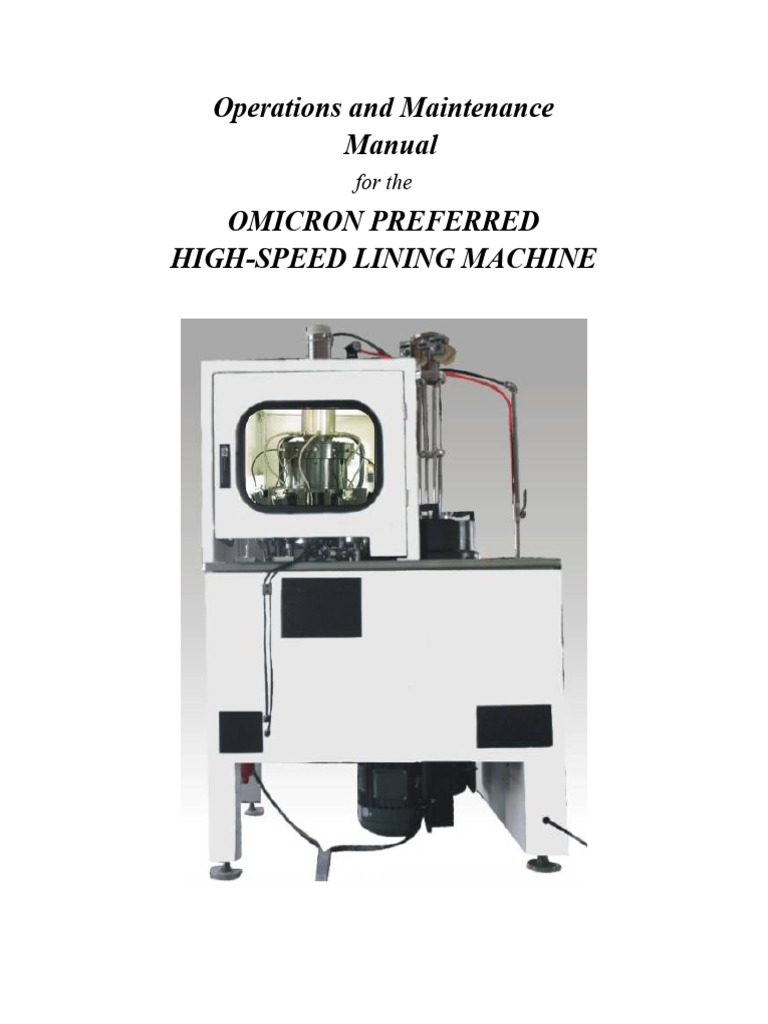 High-Speed Lining Machine Manual | PDF | Belt (Mechanical ...