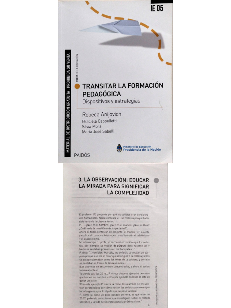 Rebeca Anijovich Cap 3 - La Observacion Educar La Mirada para Significar Libro Transitar La ...