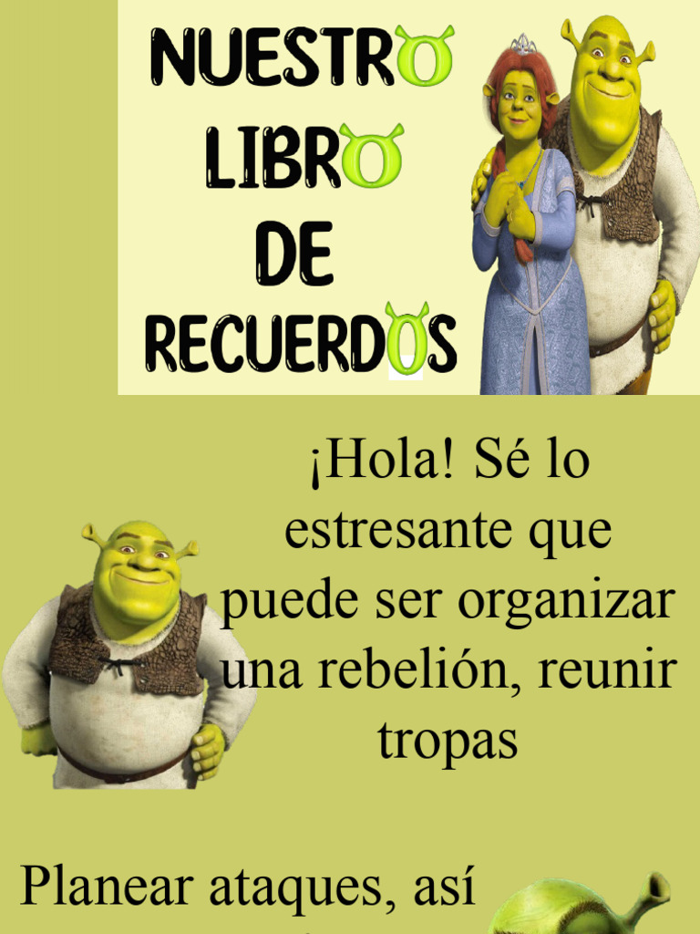 Libro de Recuerdos Shrek y Fiona | PDF