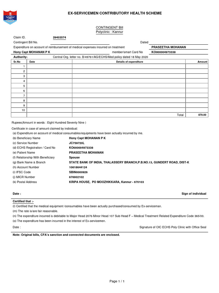 Medical Expense Reimbursement Claim | PDF | Public Services | Social Programs