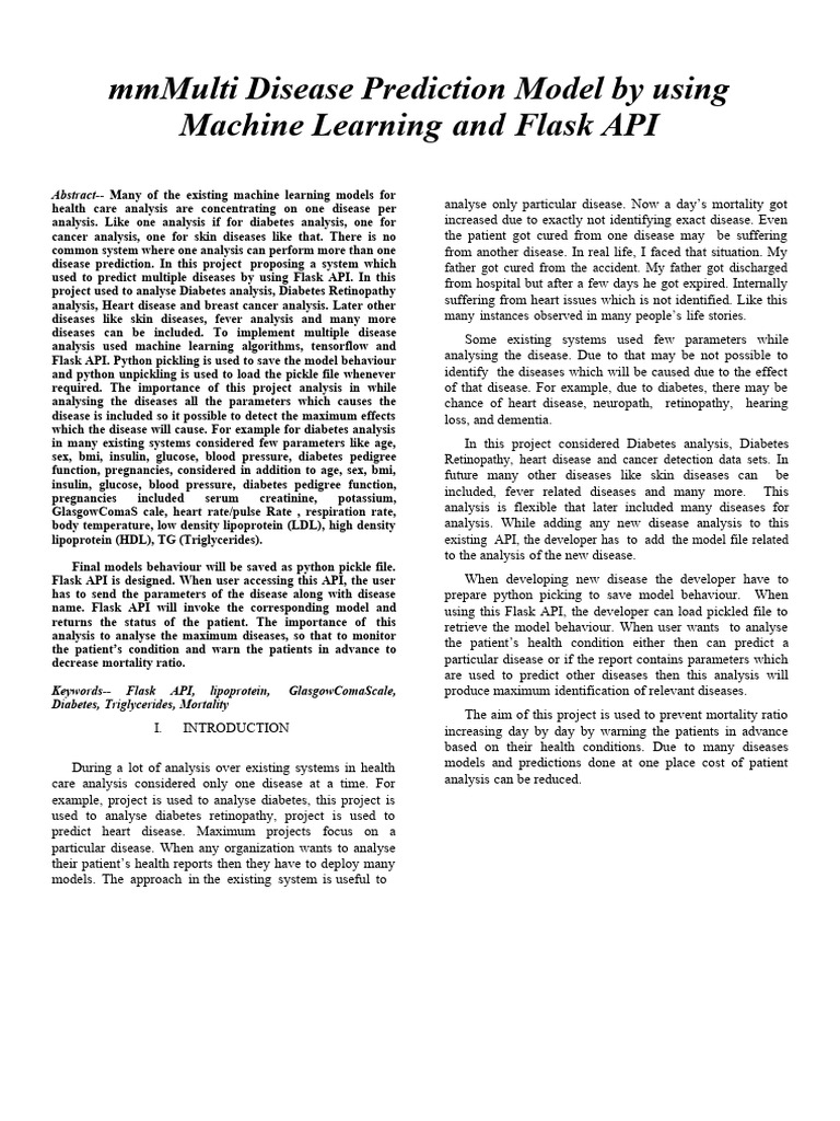 multi disease prediction base paper[1] | PDF