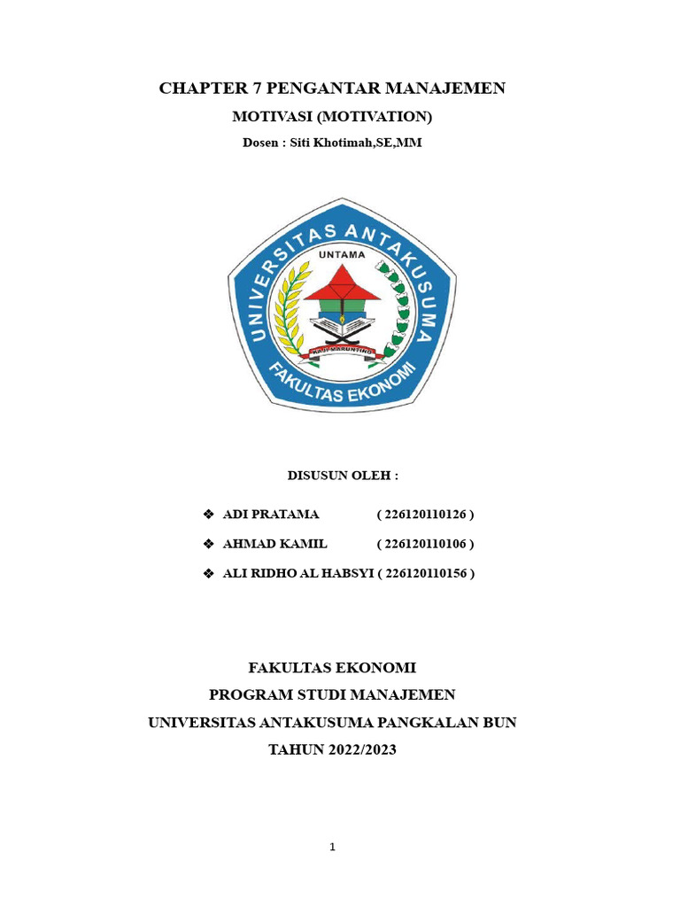 Chapter 7 Motivation | PDF