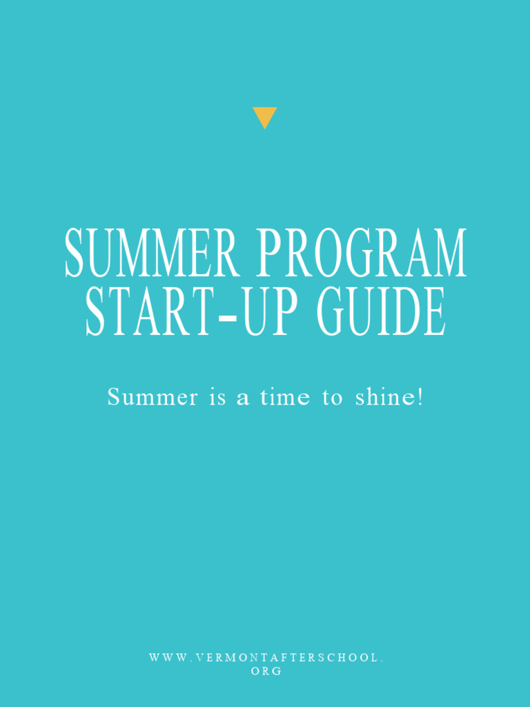 Summer Program Start-Up Guide | PDF | Child Care | Needs Assessment
