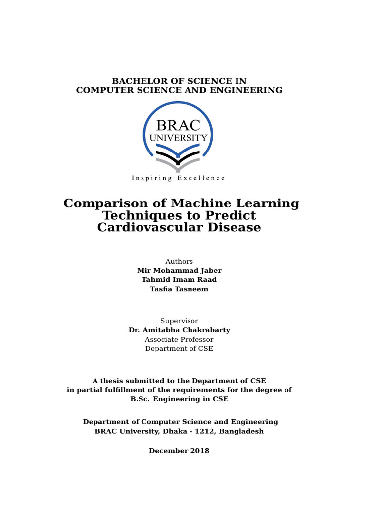 Thesis On Comparison of Machine Learning Techniques To Predict ...