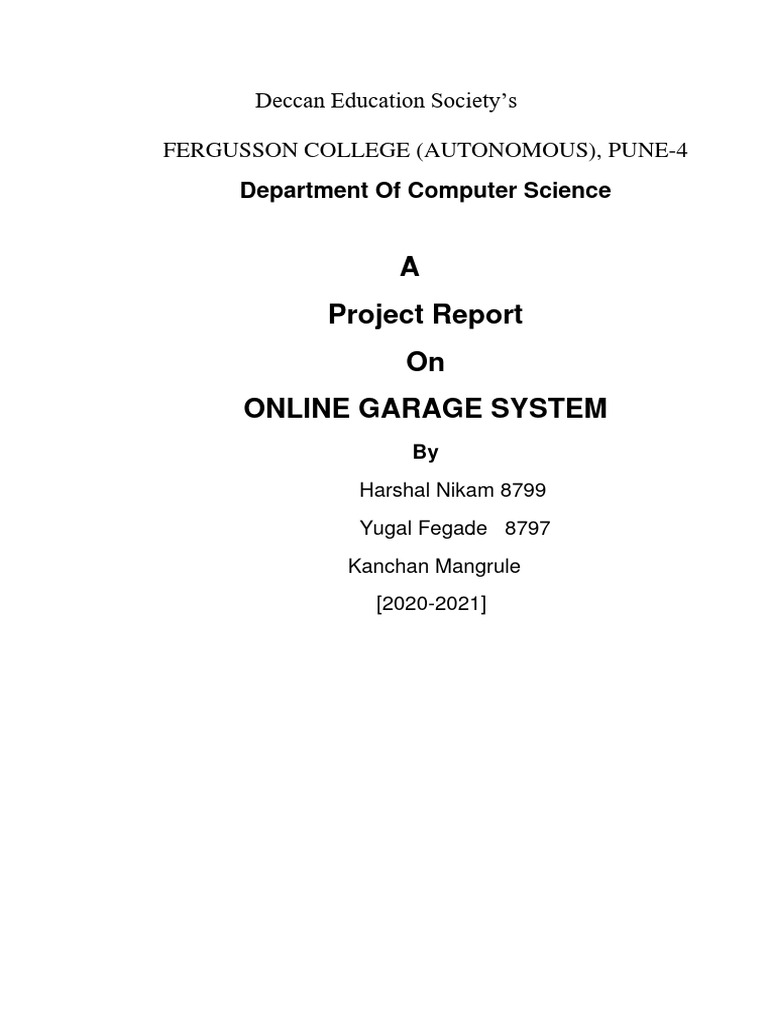 Online Garage System | PDF | System | Operating System