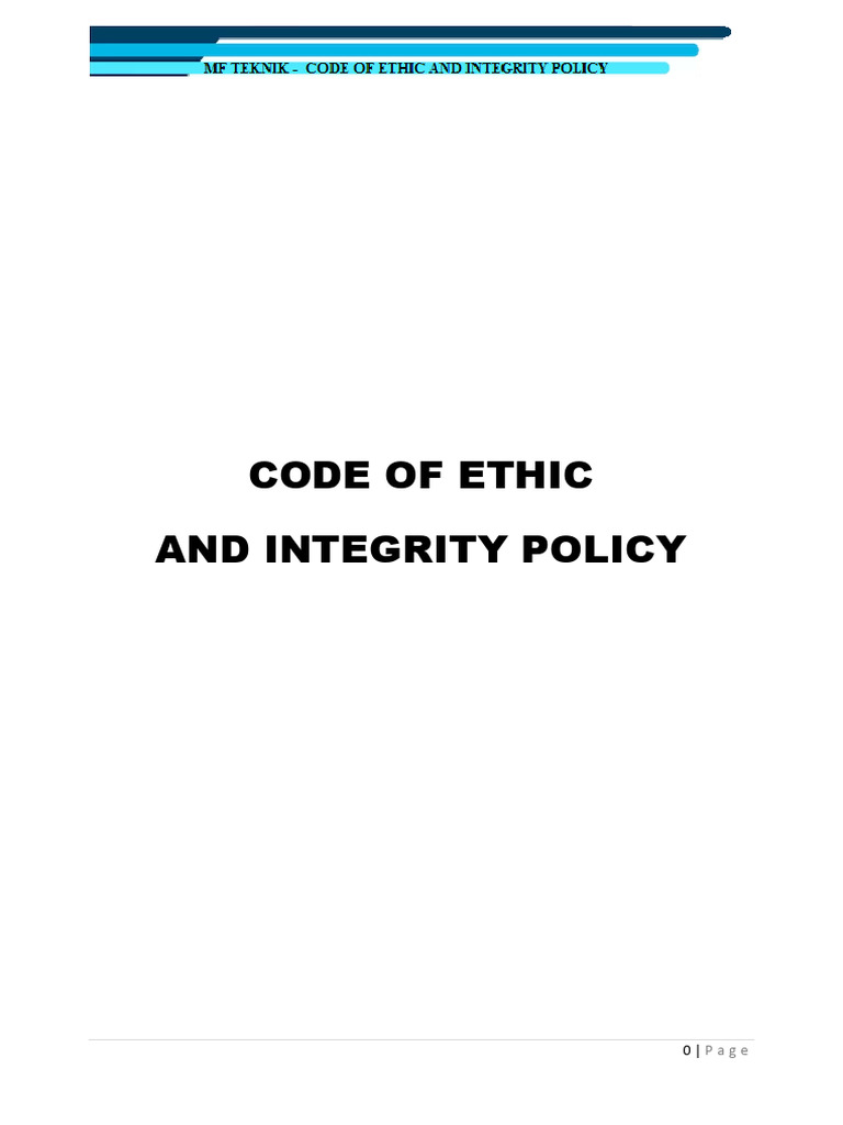 Integrity Policy 2023 | PDF