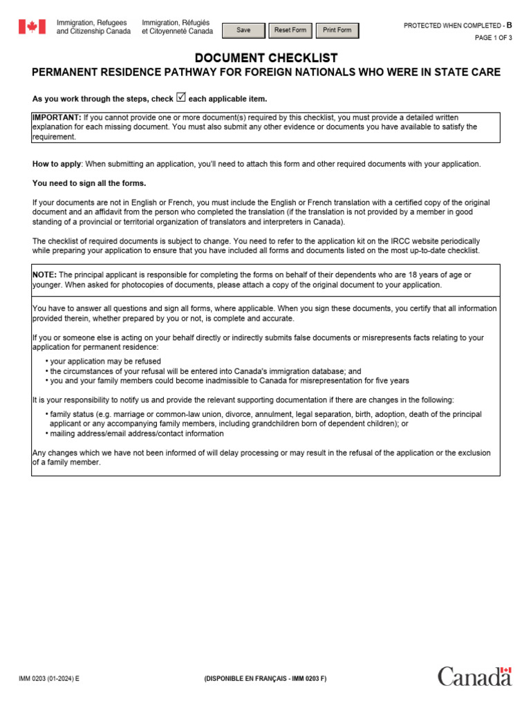 PR Application Document Checklist | PDF | Travel Visa | Passport